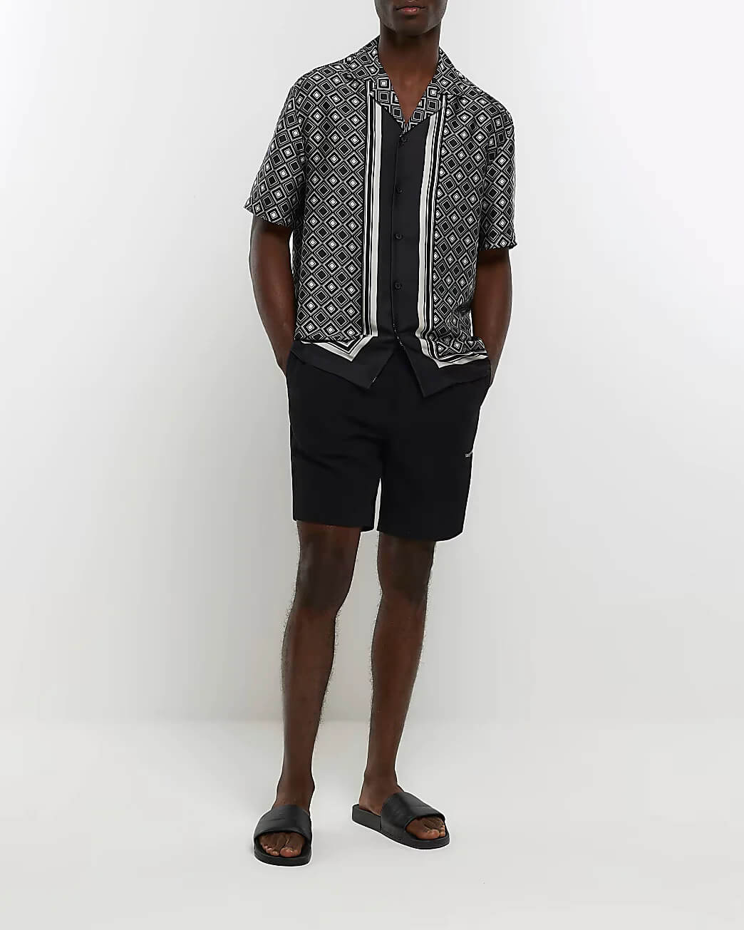 Black Regular Fit Geo Print Customized Shirt – Roar Fox
