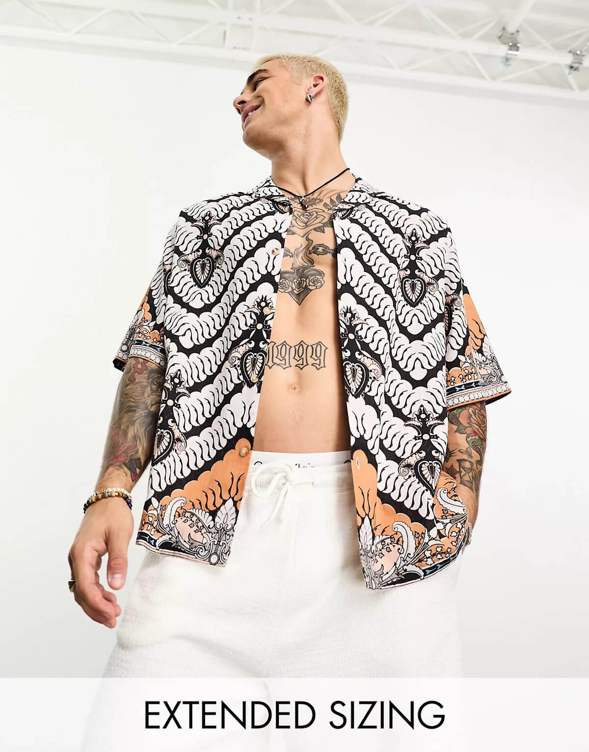 Border Print Deep Revere Shirt – Roar Fox