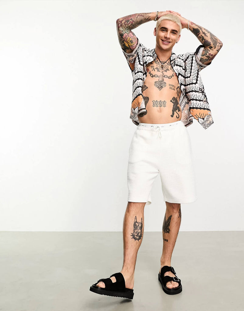 Border Print Deep Revere Shirt – Roar Fox