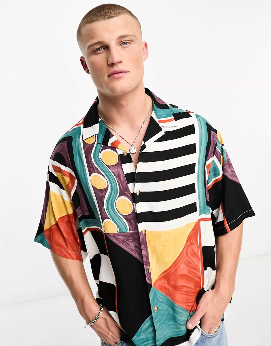 Boxy Vintage Inspired Revere Printed Shirt – Roar Fox