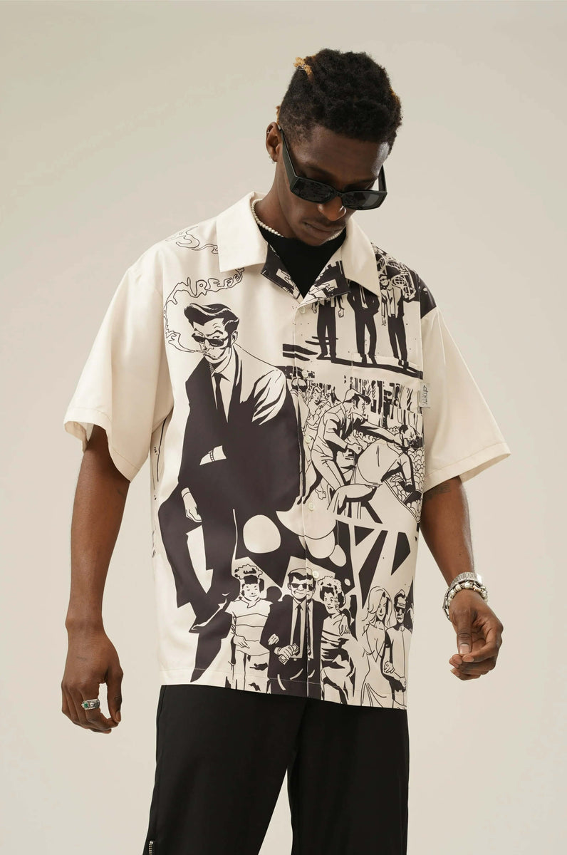 COMIC Button-Up Printed Shirt – Roar Fox