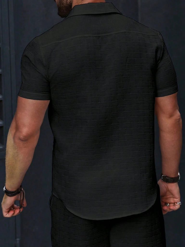 Men Black Slight Stretch Short Sleeve Shirt – Roar Fox